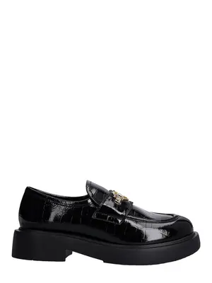 Moschino Logo-lettering Loafers - Black