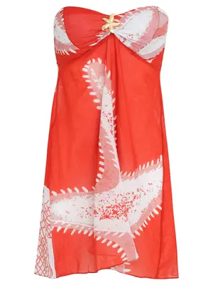 AMIR SLAMA Starfish-print Mini Dress - Red