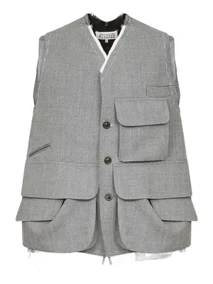 MAISON MARGIELA Cargo Wool Vest - Grey