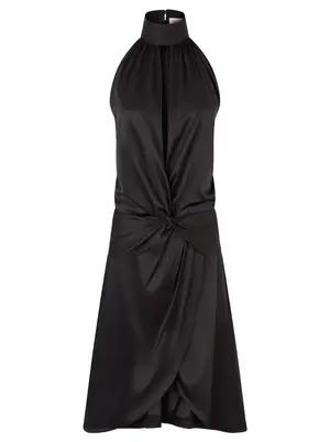 Nina Ricci Ruched Halterneck Dress - Black