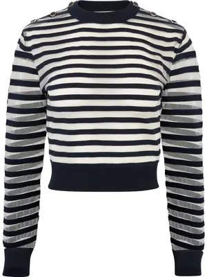 Nina Ricci Striped Sweatshirt - White