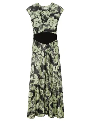 Tory Burch Floral-print Midi Dress - Green