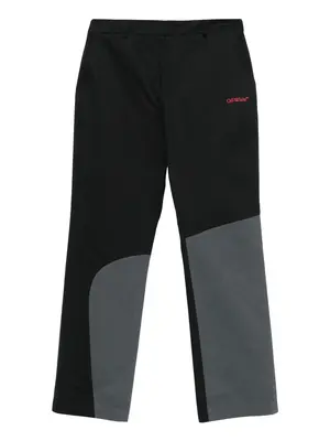 Off-White Tapered Cotton Trousers - Black