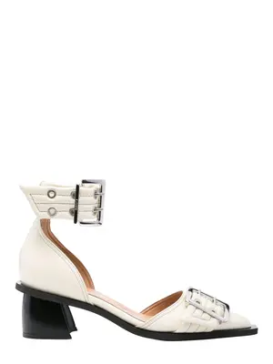 GANNI 60mm Open Cut Pumps - White
