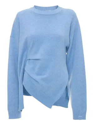 Victoria Beckham Gathered-detail Sweater - Blue