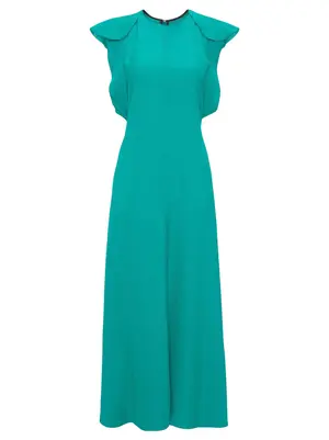 Victoria Beckham Folded Cap-sleeve Midi Dress - Blue