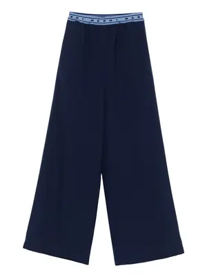 Marni Logo-band Wool Trousers - Blue