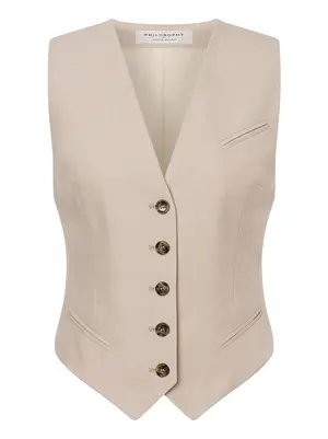 Philosophy Di Lorenzo Serafini Wool-blend Waistcoat - Neutrals
