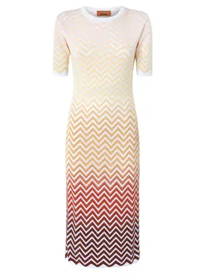 Missoni Zigzag-woven Midi Dress - White