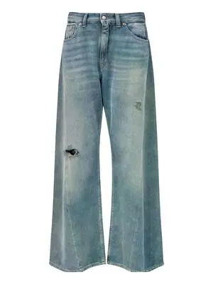 MAISON MARGIELA Wide-leg Distressed Jeans - Blue