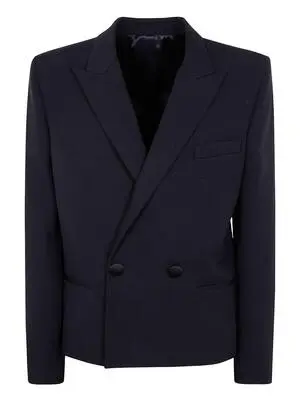 Balmain Wool Double-breasted Blazer - Black