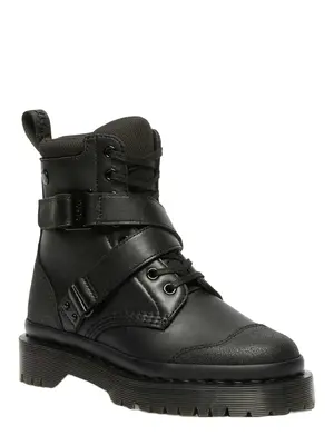 Dr. Martens 1460 Bex Tech Strap Leather Boots - Black