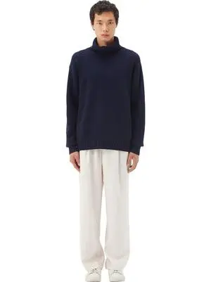 Gobi Cashmere Classic Turtleneck Sweater - Navy