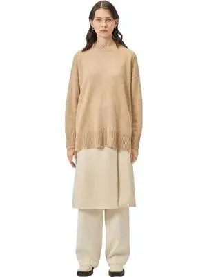GOBI MONGOLIAN CASHMERE Loose-fit Cashmere Crewneck Sweater - Beige