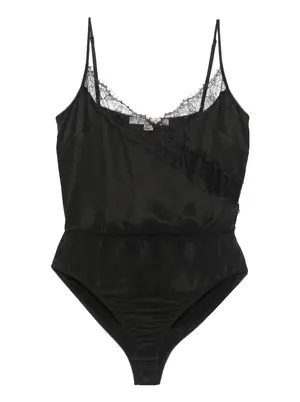 Remain Birger Christensen Lace-panel Bodysuit - Black