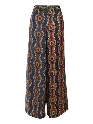 Biyan Fume Silk Trousers - Blue