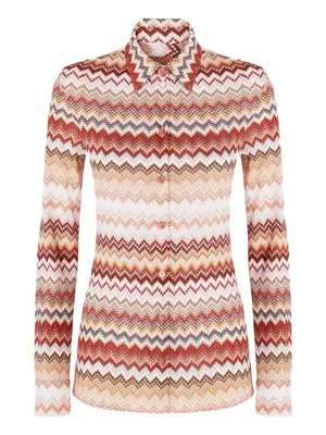 Missoni Zigzag-pattern Lamé Shirt - Neutrals