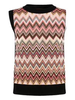 Missoni Zigzag-pattern Tank Top - Black
