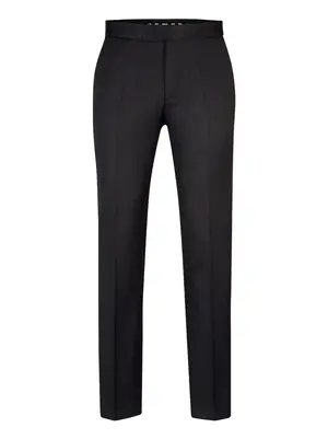 BOSS Tapered-leg Virgin Wool Trousers - Black