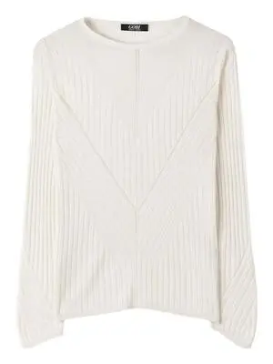Gobi Cashmere Rib-knit Silk Cashmere Sweater - Whisper White