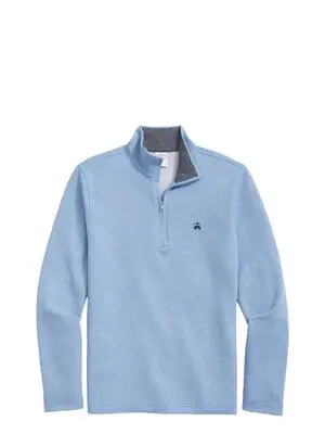 Brooks Brothers Heathered Piqué Half Zip Pullover - Blue Heather