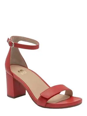ABEO Tempo Strap Heeled Sandals - Red Leather - Regular