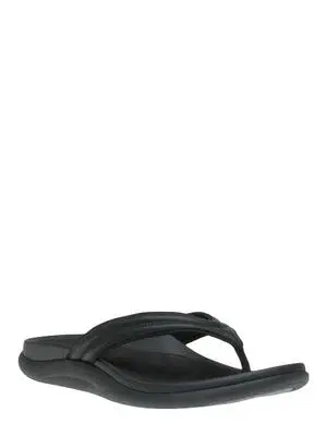 ABEO Laguna Thin Strap Flip Flops - Black - Metatarsal