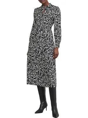 HOBBS LONDON Cynthia Midi Dress - Black Cream