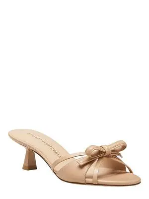 STUART WEITZMAN Felicity Bow Slide Sandals - Adobe