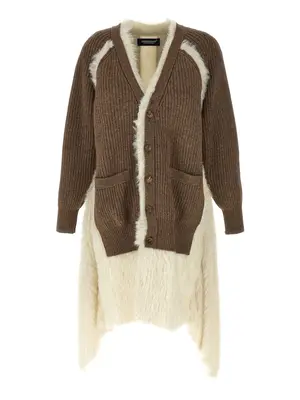 UNDERCOVERISM Hybrid Wool Cardigan - Brown