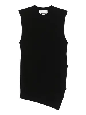 JIL SANDER Side-slits Vest - Black