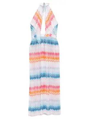Missoni Zigzag Lamé Maxi Dress - Blue