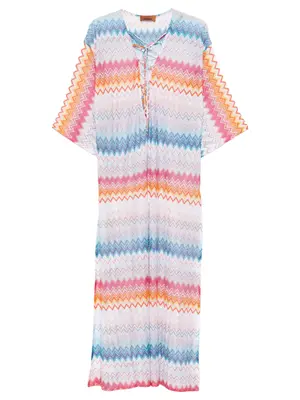 Missoni Zigzag Lamé Maxi Dress - Blue