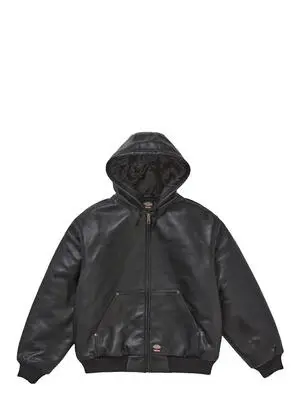 Supreme Dickies Hooded Leather Work Jacket - Black
