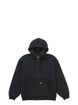 Supreme Dickies Quilted Lined Zip Up Hooded Sweatshirt - Black