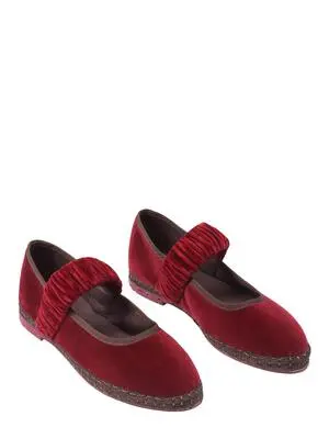 FLABELUS Mafalda Mary Jane Flat - Burgundy