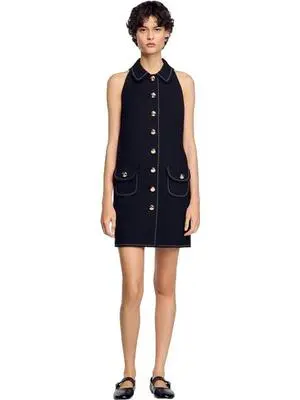 SANDRO SANDRO Peter Pan Collar Mini Dress