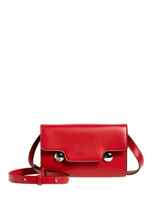 Marni Trunkaroo Leather Shoulder Bag - Very/ Red