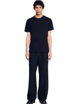 Sandro Cotton T-shirt With Logo - Black
