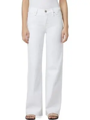 Hudson Jeans Hudson Jeans Rosie High-Rise Wide Leg Ankle Jean White Lily
