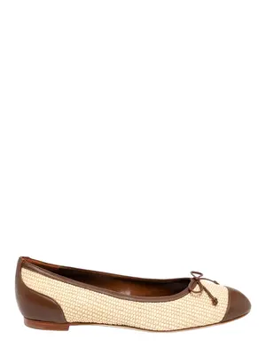Manolo Blahnik Bow Detail Ballerina Shoes - Neutrals