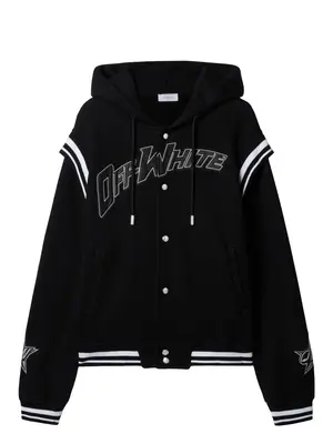 Off-White Logo-appliqué Bomber Jacket - Black