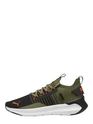PUMA SOFTRIDE Symmetry Fuzion Running Sneakers Olive- Black-flame Flicker
