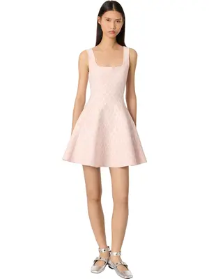 Maje Jacquard Knit Mini Dress - Pale Pink