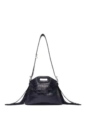Maje Miss M Mini Embossed Leather Bag - Black