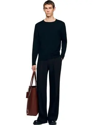 Sandro Fine Knit Sweater - Black