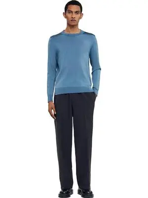 Sandro Sandro Fine Knit Sweater Blue Office