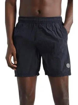 Stone Island Compass Logo Patch Swim Trunks - Navy Blue
