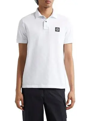 Stone Island 2sc18 Slim Fit Piqué Polo - V1001 White