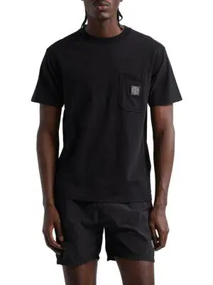 Stone Island Compass Logo Patch Organic Cotton Pocket T-shirt - Black